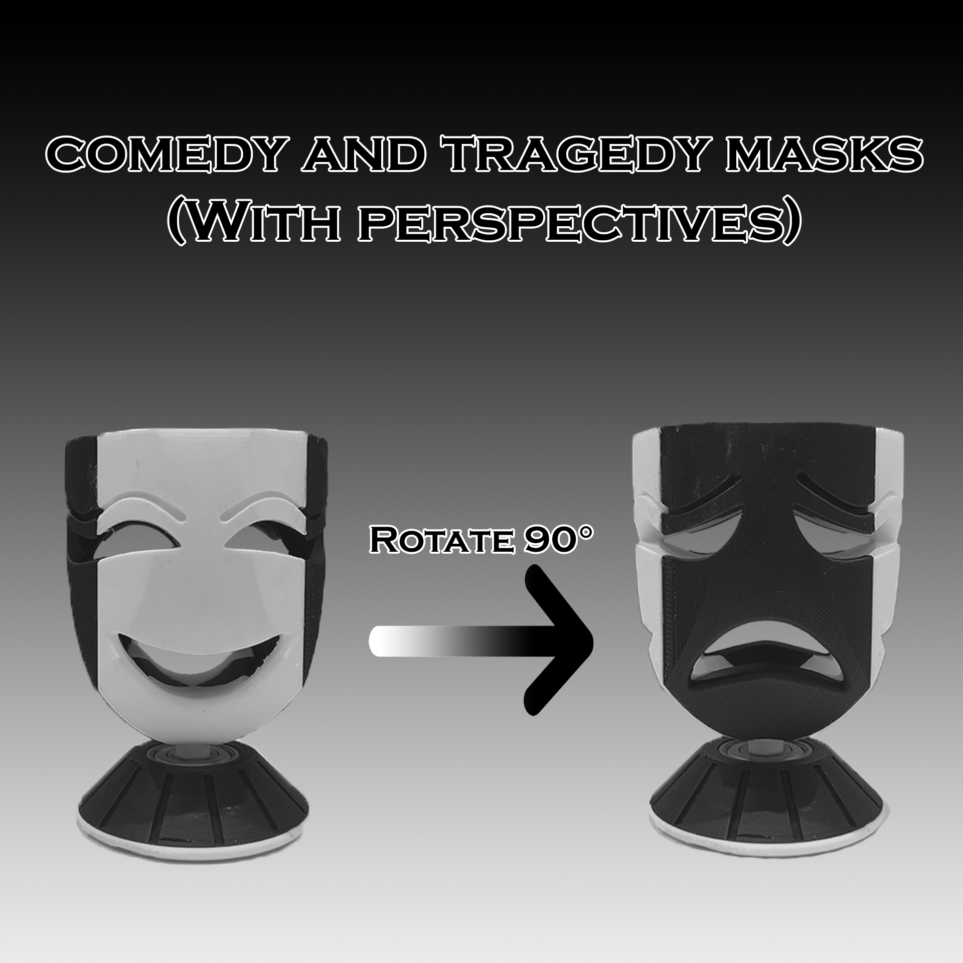 STL file Comedy and Tragedy masks with perspectives・Model to download ...