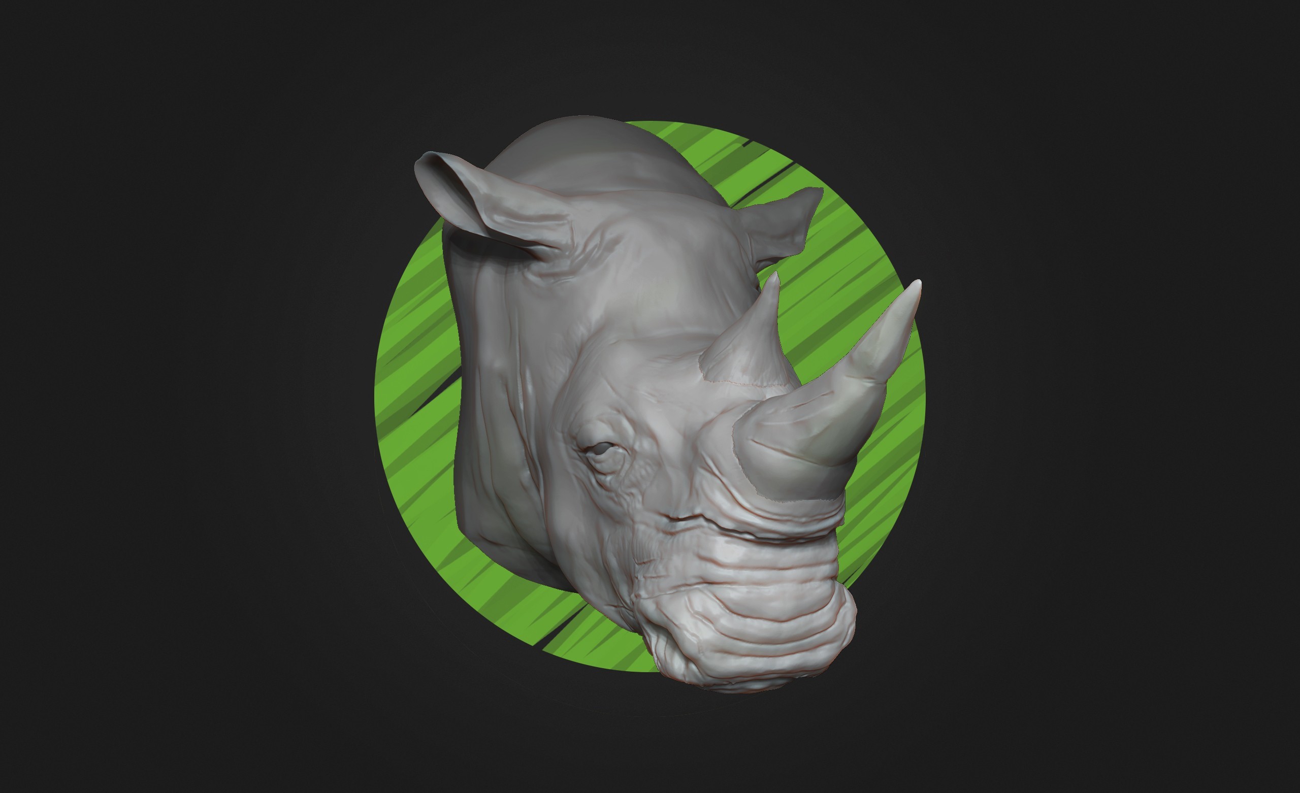 STL file White Rhino Head - High Poly・3D printing template to download ...