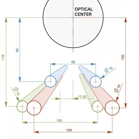 Download 3D printer designs Camera 15mm bars, 100mm to 60mm spacing ...