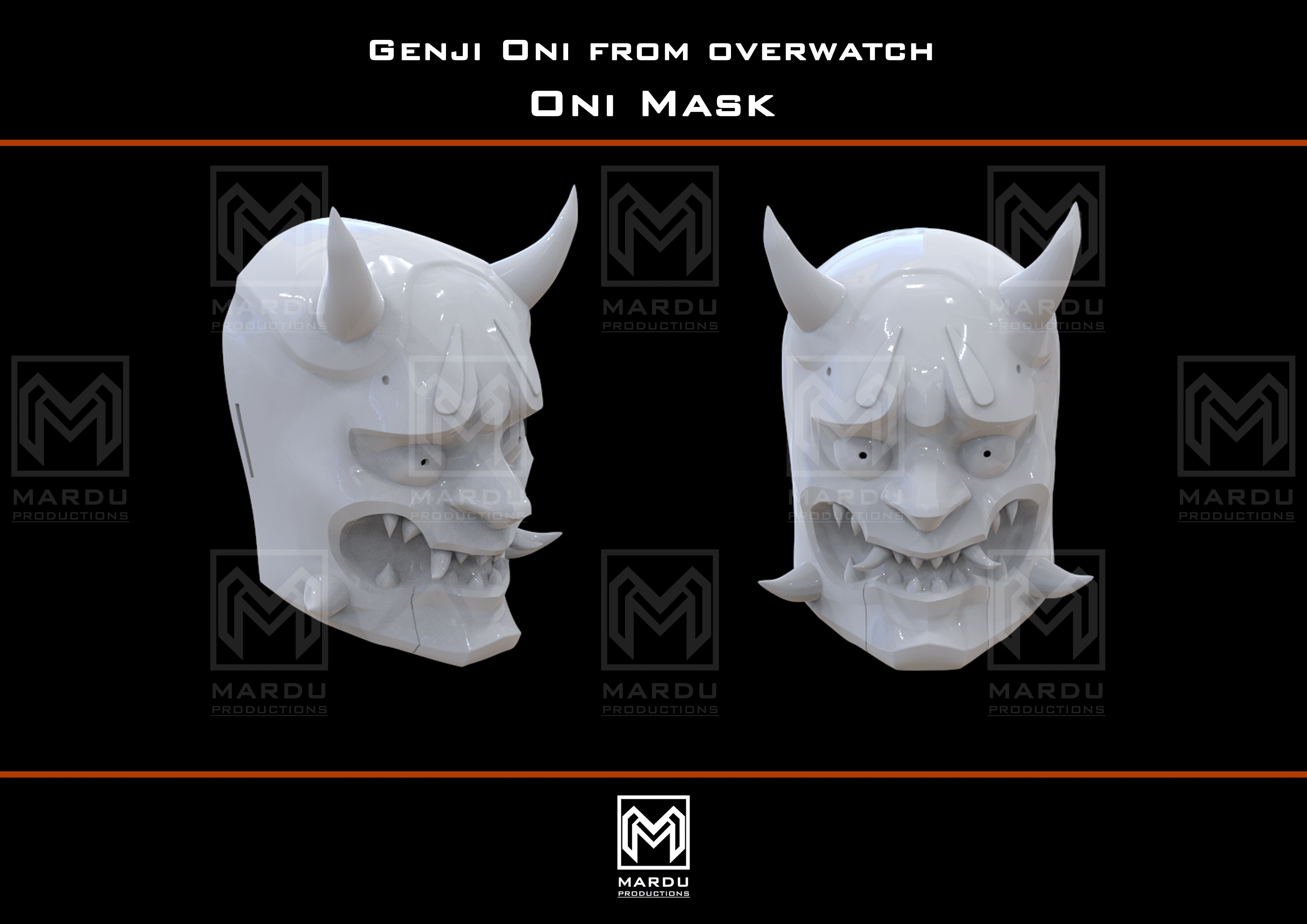 3D file Genji Oni Mask (Overwatch)・3D print object to download・Cults