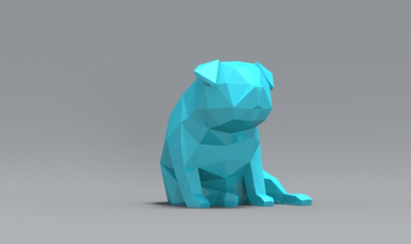 STL file Low Polygon Pug dog model 3D print model・3D print design to ...