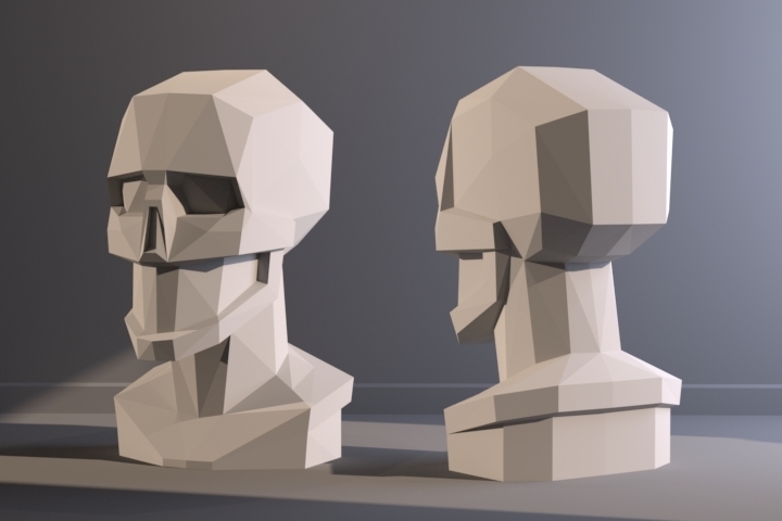 Файл STL Low polygon plane of head 3D print model・Модель для загрузки и ...