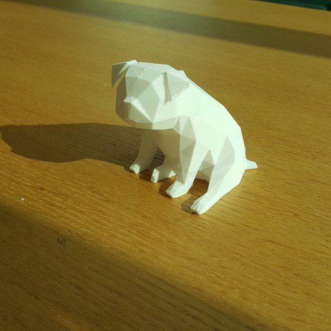 3D print Low Polygon Pug dog model 3D print model • made with ...
