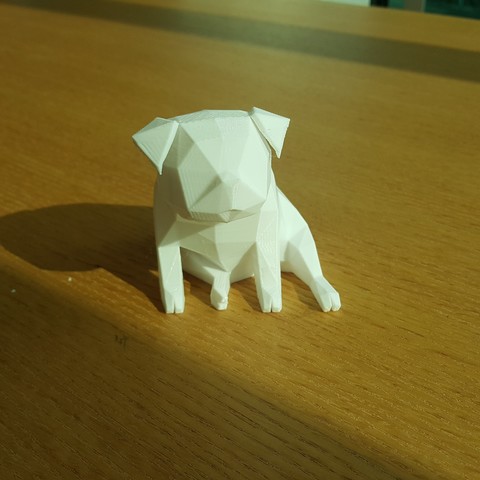 3D print Low Polygon Pug dog model 3D print model • made with ...