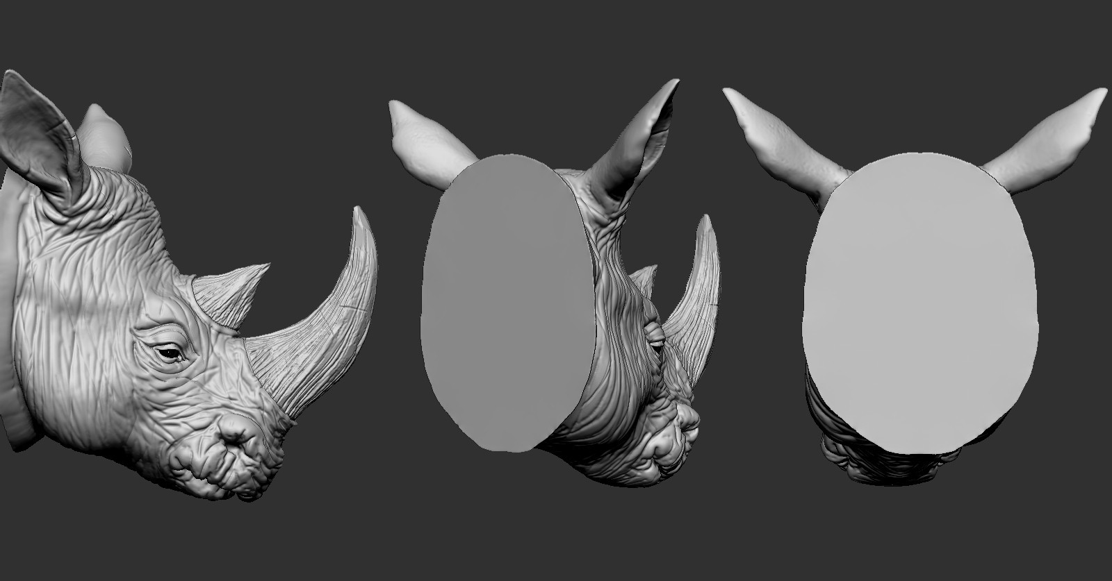 Chrome Rhino Head