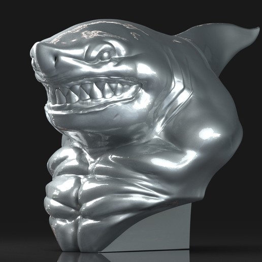 Download OBJ file Shark Portrait • 3D print template ・ Cults