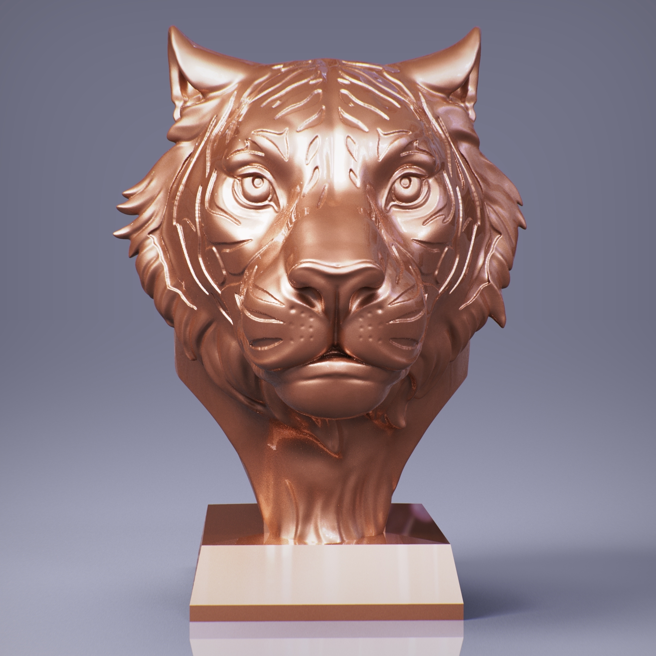 STL file Tiger Head Number04・3D printing design to download・Cults