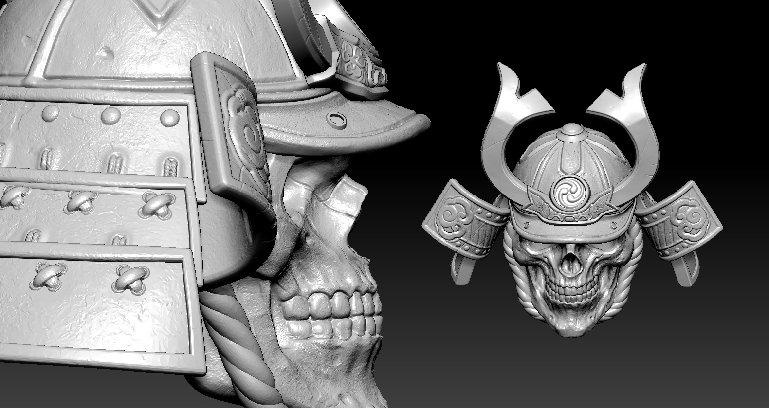 Descargar archivo OBJ Samurai de la calavera • Diseño para imprimir en ...