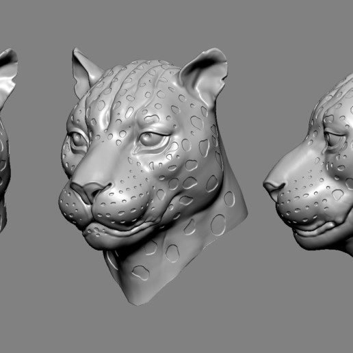Descargar archivo OBJ Cabeza de Leopardo • Diseño para la impresora 3D ...