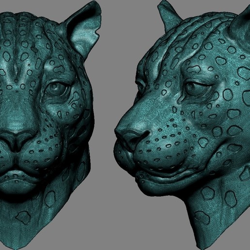 Descargar archivo OBJ Cabeza de Leopardo • Diseño para la impresora 3D ...