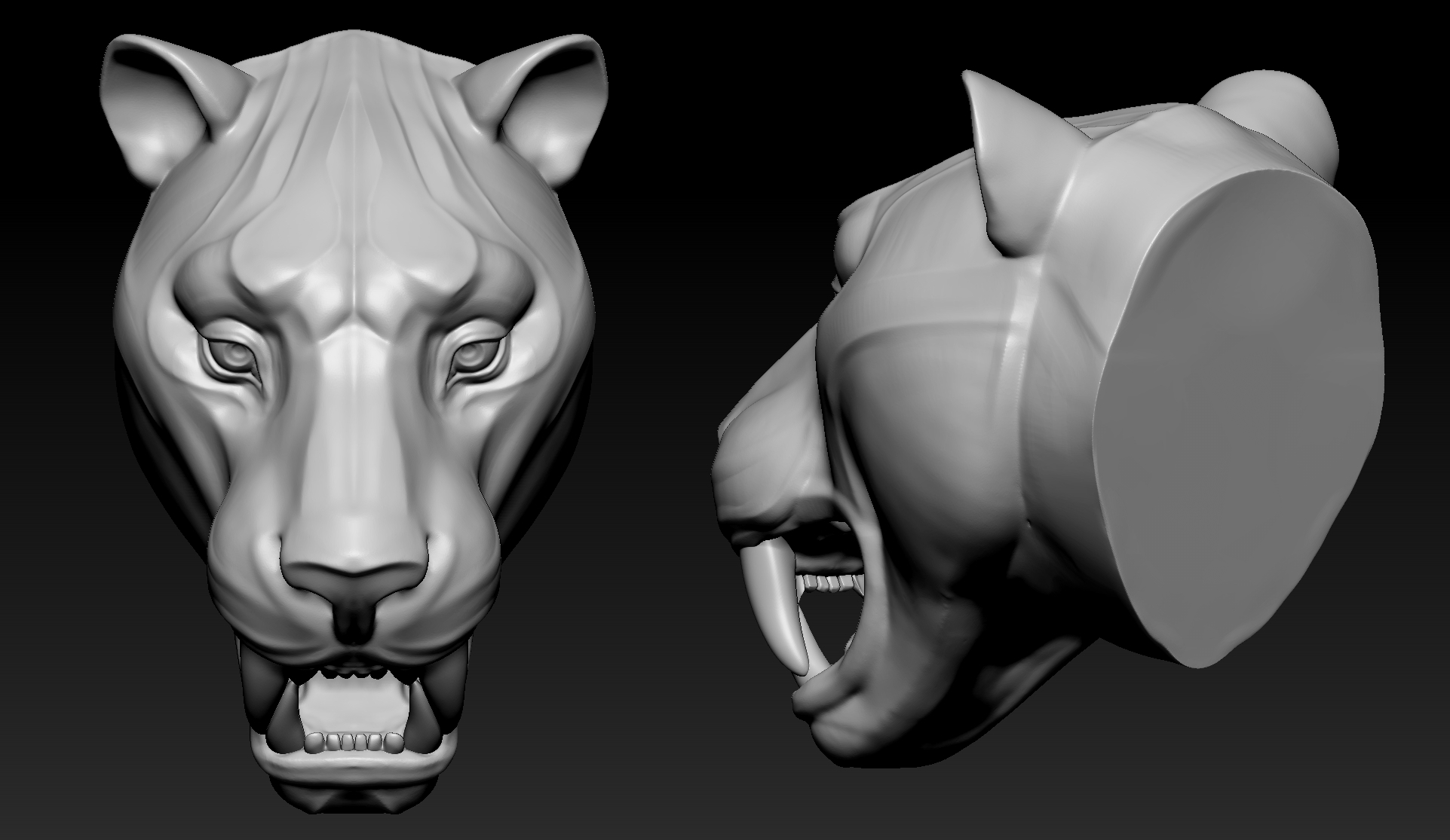 Download OBJ file Tiger Head Number06 • 3D printing template ・ Cults