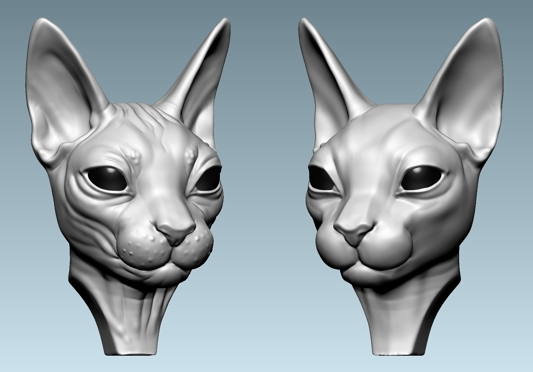 Download OBJ file Cat sphynx Head • 3D printable design ・ Cults