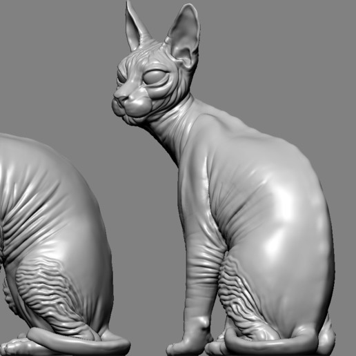 Download 3D printing templates Cat Sphynx ・ Cults