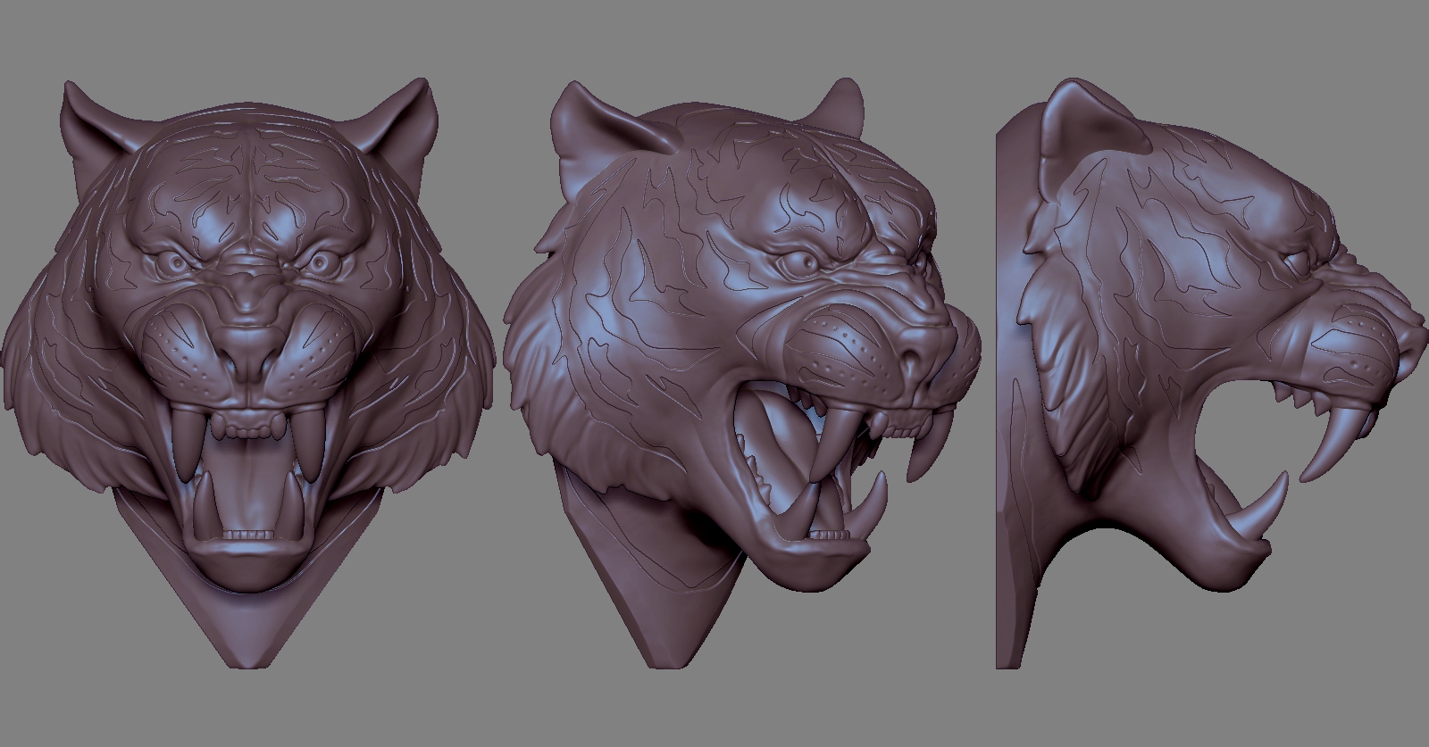 STL file Tiger Head 01・3D printing design to download・Cults