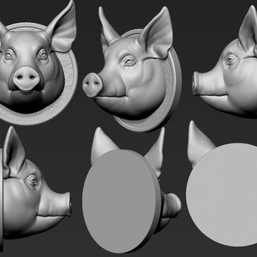 Download OBJ file Pig Head • Template to 3D print ・ Cults