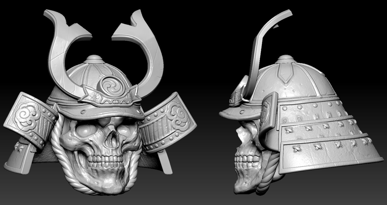STL file Skull Samurai・3D printer design to download・Cults