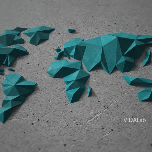 Download STL file 3D World map wall decoration ・ Cults