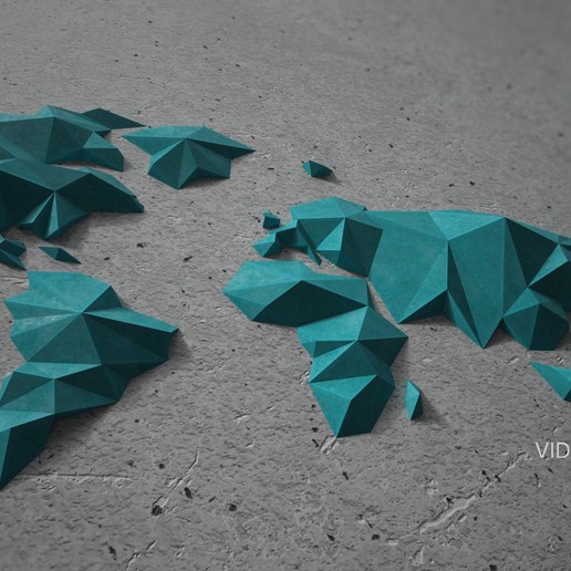 Download STL file 3D World map wall decoration ・ Cults