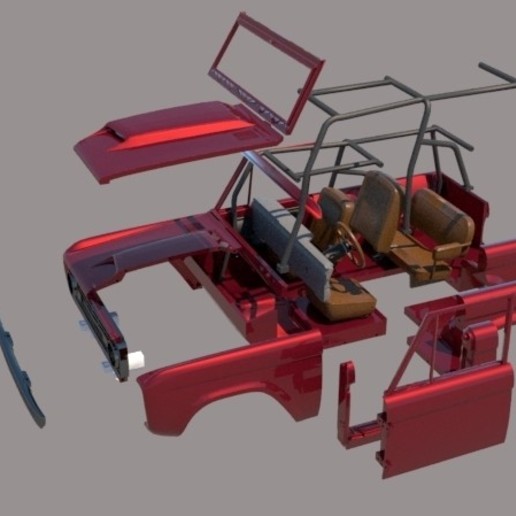 Download 3D printing models Ford Bronco 1975 Tuned with interrior ・ Cults