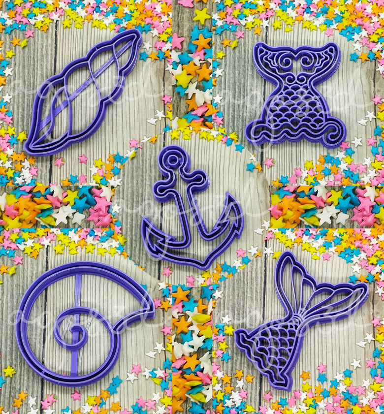 STL file SEA SET OF 6 CUTTERS - cookie cutter - sea bed, beach, summer ...