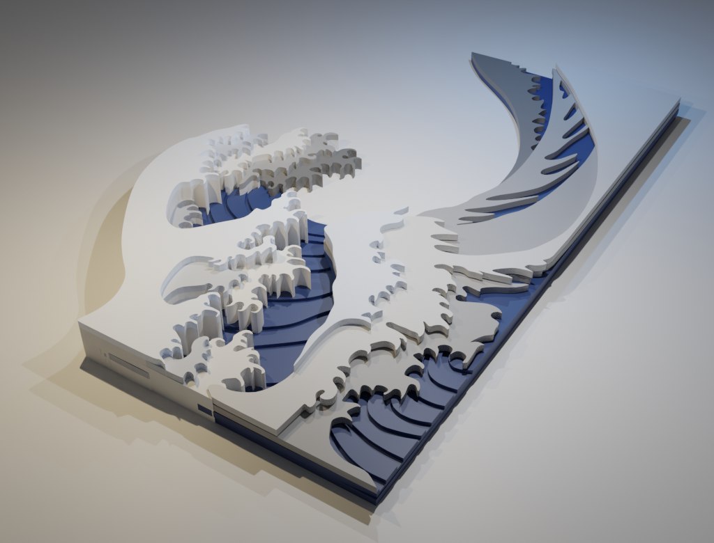 STL file The great wave of kanagawa 🌊・3D printer model to download・Cults