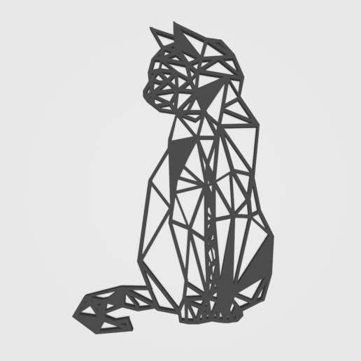 Download free 3D printing designs Low poly cat / Wireframe cat ・ Cults
