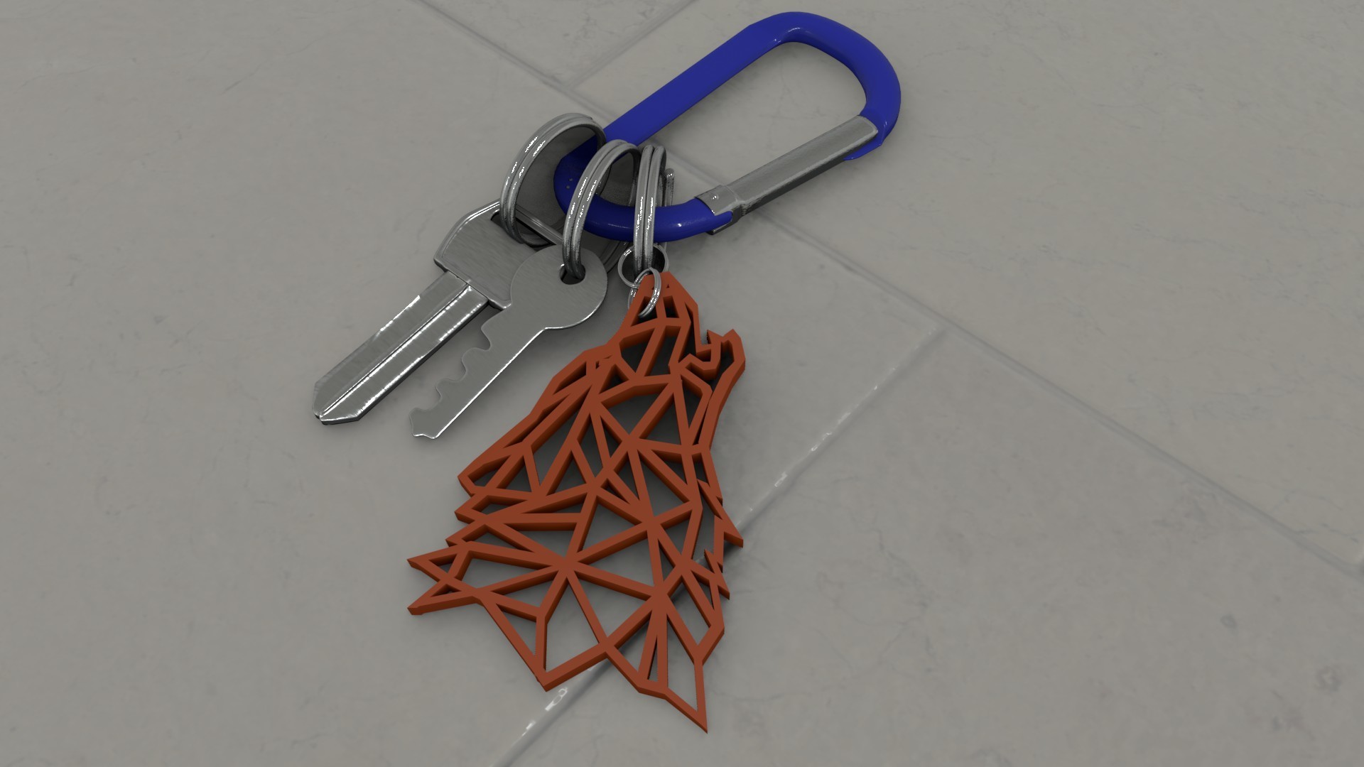 Free STL file Keychain wolf low poly・3D printing design to download・Cults