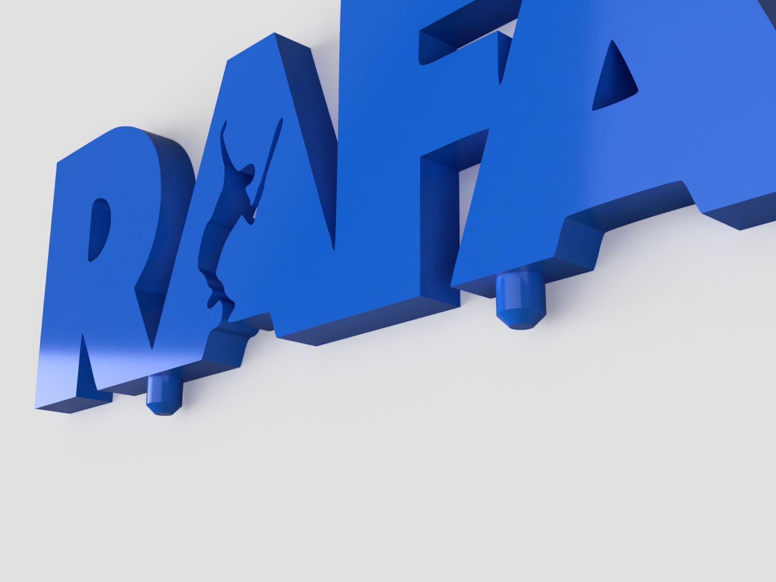 Файл STL Rafael Nadal RAFA Logo stand logo・Дизайн для загрузки и 3D ...