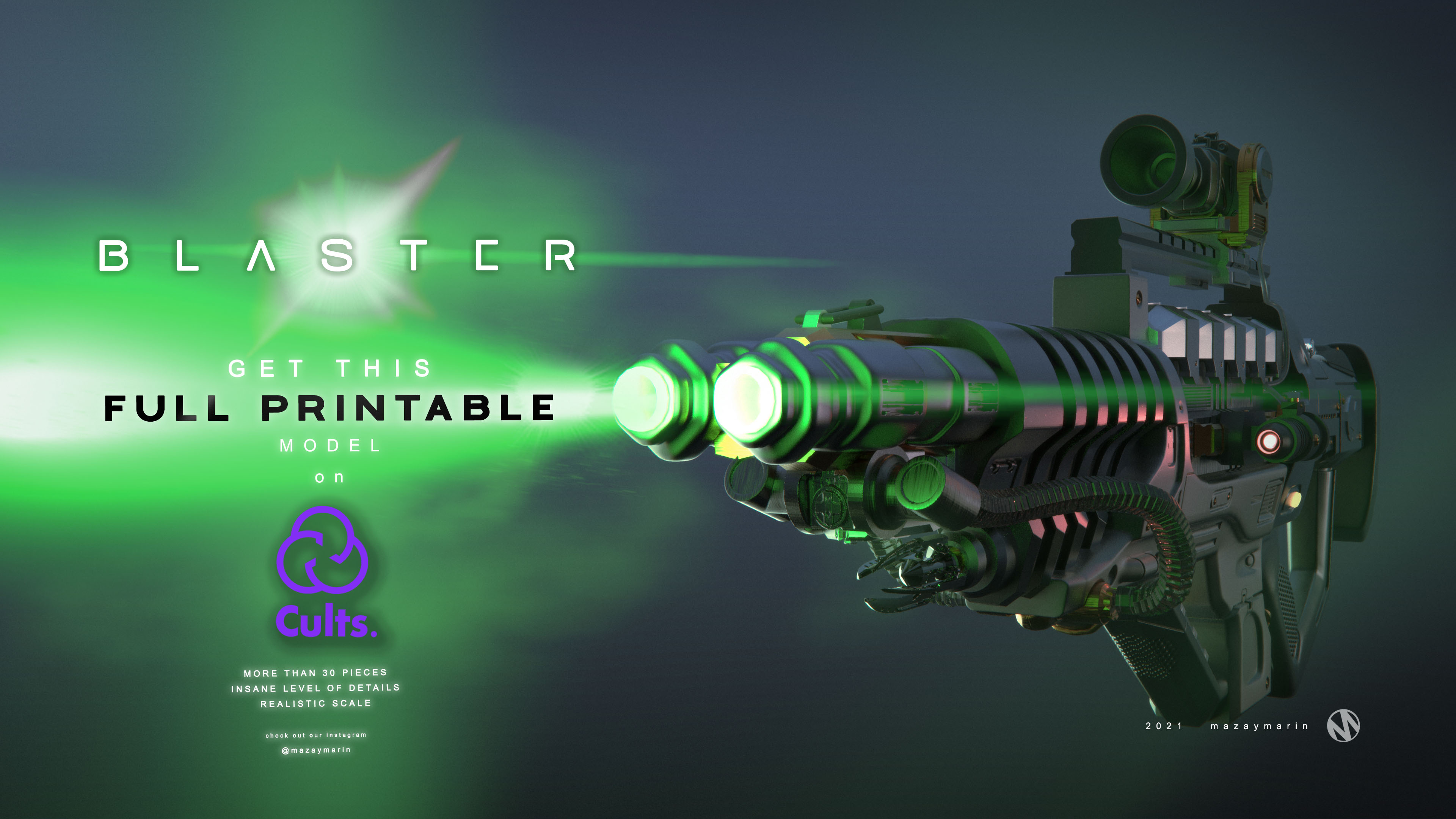 Archivo 3D Sci-Fi Printable gun・Objeto imprimible en 3D para descargar ...