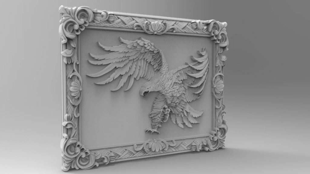 Free STL file Eagle framed wall art 3d stl models for artcam and aspire ...