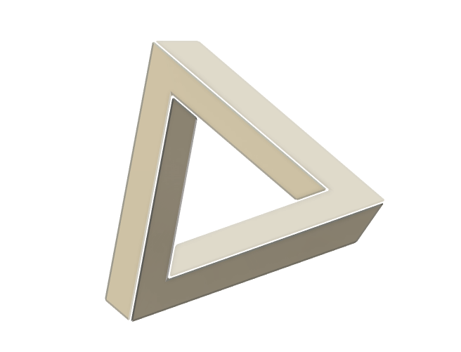 Free STL file Penrose Triangle: Three Pieces・3D printing model to ...