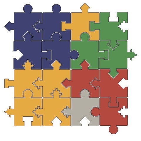 Download free STL file Jigsaw Puzzle, 16 Distinct Pieces, Shapes ...