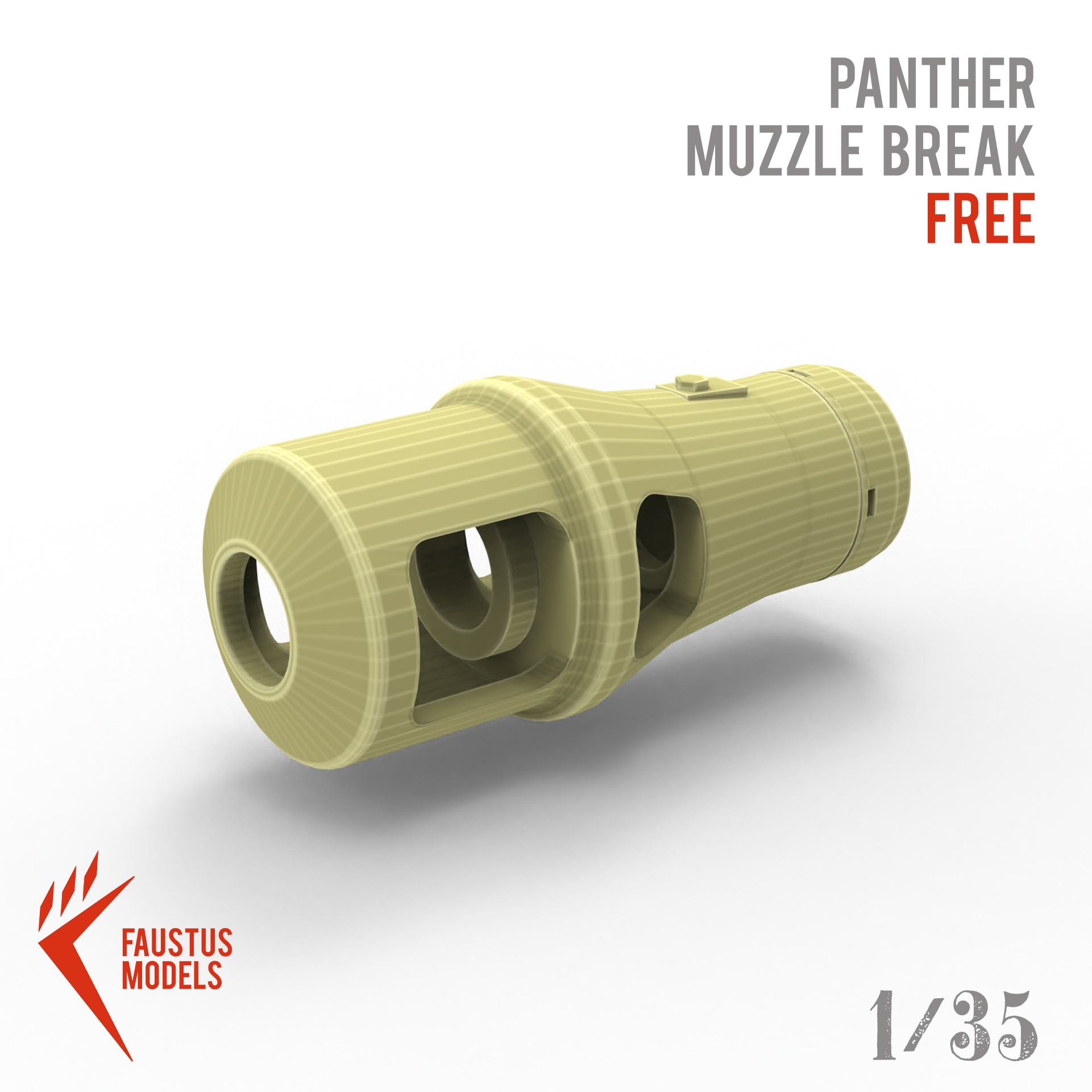 Free STL file PANTHER TANK MUZZLE BREAK 3D PRINT 🪖・Object to download ...
