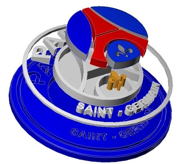 Télécharger fichier STL gratuit PSG Logo Badge Dôme Version Dôme ...