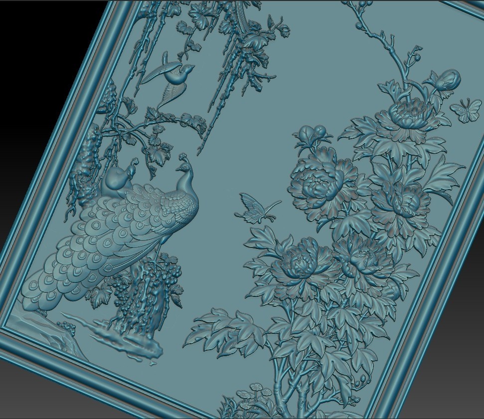 Free STL file peacock and peony 🦚・Object to download and to 3D print・Cults