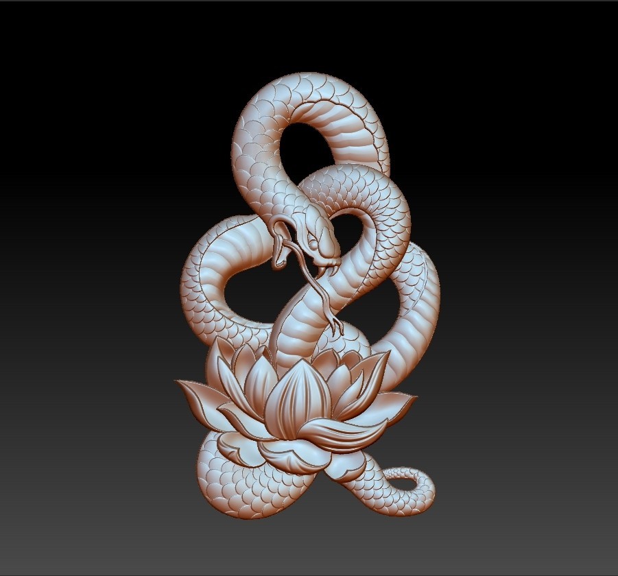Free STL file snake pendant model of bas-relief 🐍・Object to download ...