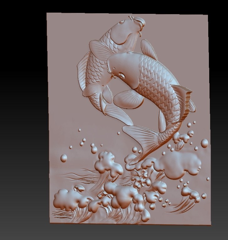 Free STL file two jumping fish 🐠・3D printing design to download・Cults