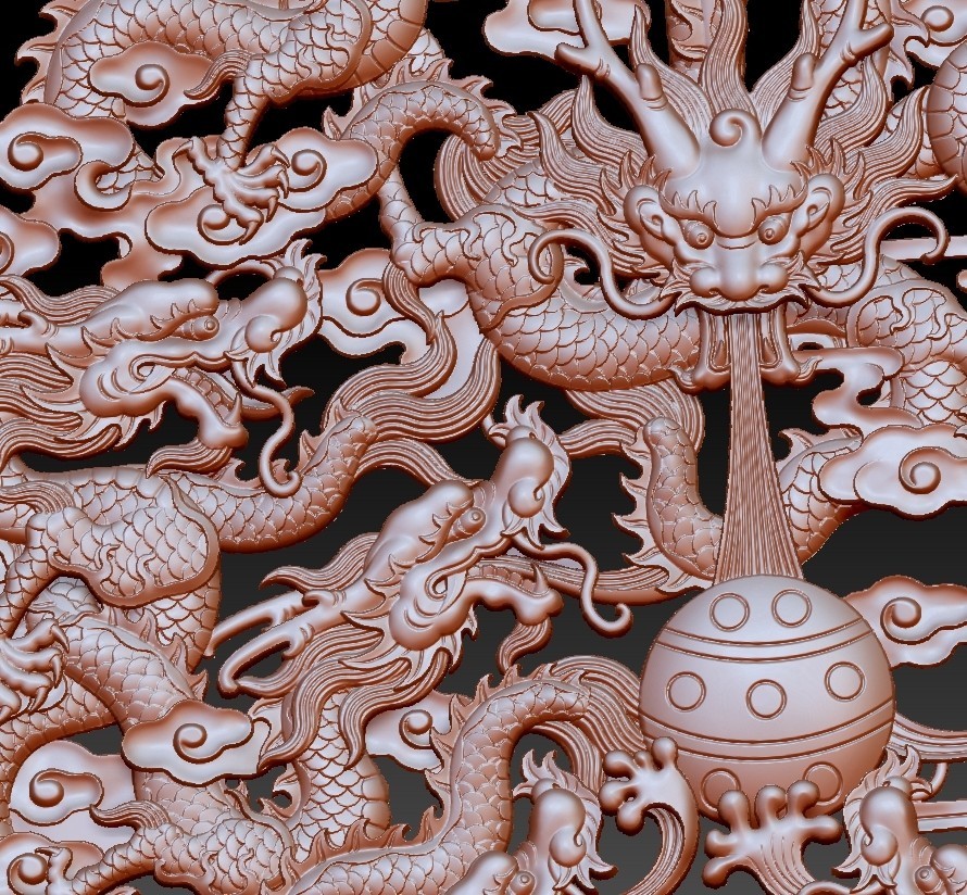 Free STL file nine dragons 🐉・3D printer design to download・Cults