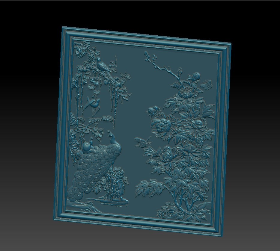 Free STL file peacock and peony 🦚・Object to download and to 3D print・Cults