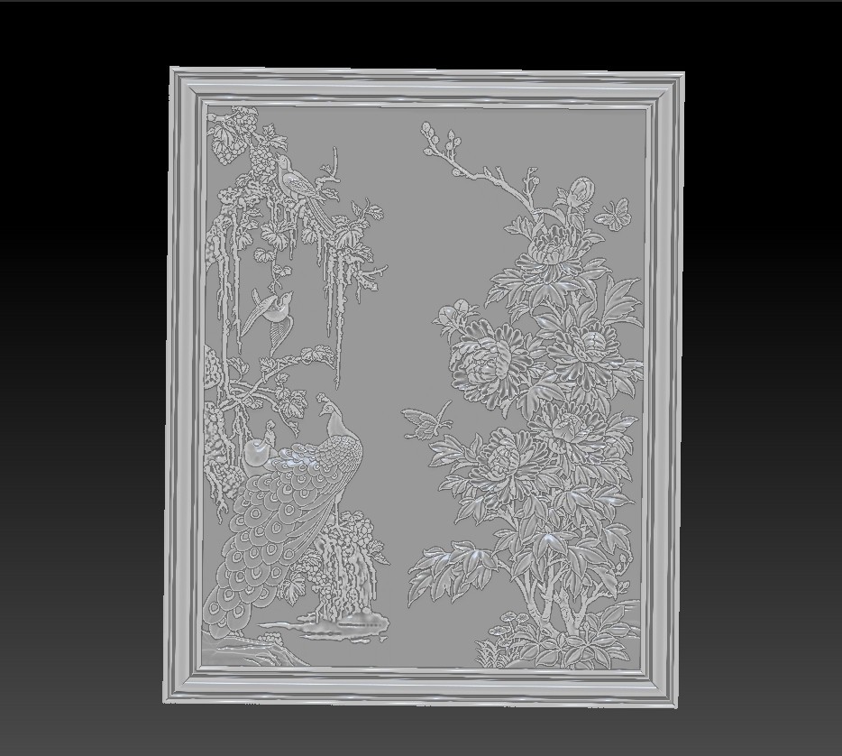 Free STL file peacock and peony 🦚・Object to download and to 3D print・Cults