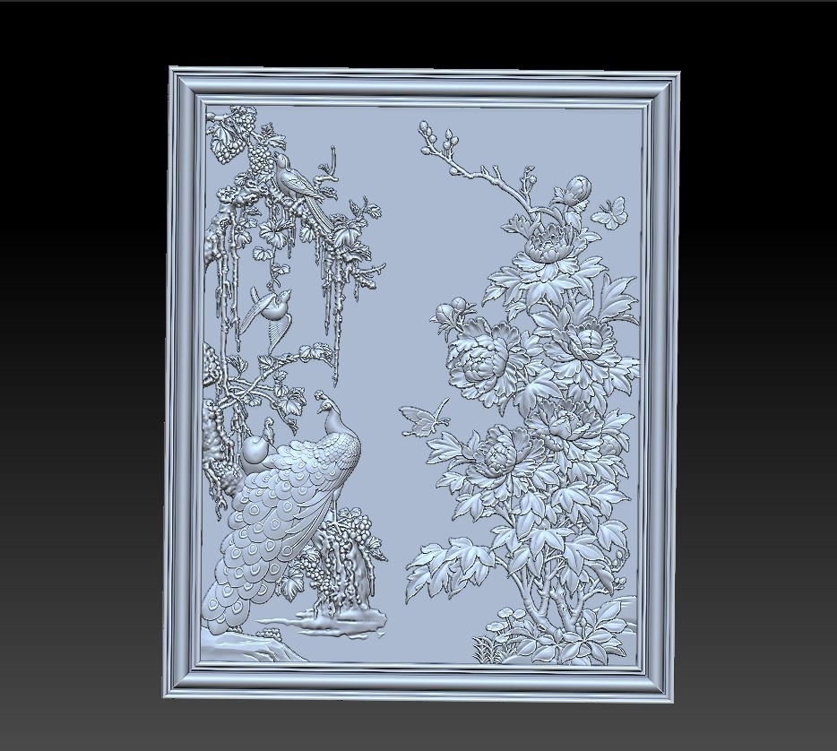 Free STL file peacock and peony 🦚・Object to download and to 3D print・Cults