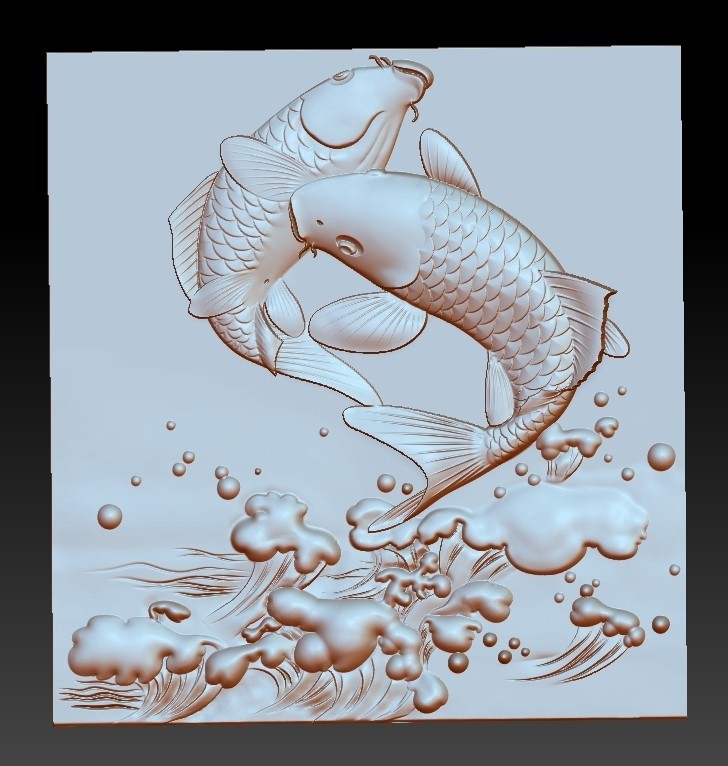 Free STL file two jumping fish 🐠・3D printing design to download・Cults
