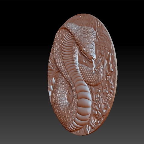 Download free STL file snake pendant model of bas-relief • 3D printing ...