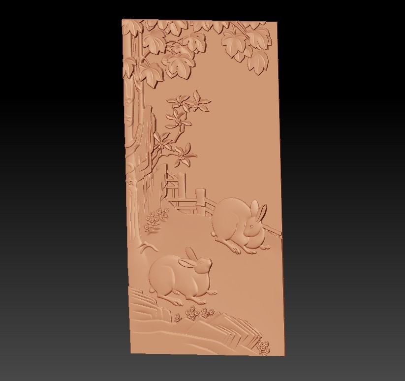 Free STL file bas-relief of rabbits 🇨🇳・Template to download and 3D ...