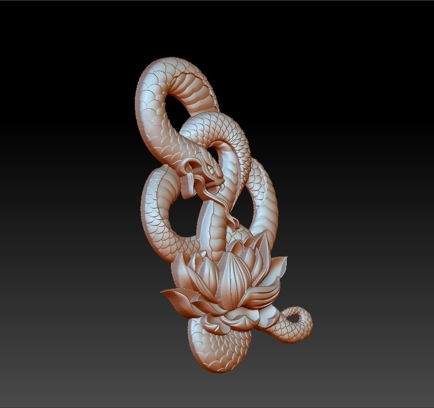 Free STL file snake pendant model of bas-relief 🐍・Object to download ...