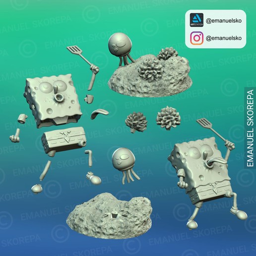 Download STL file SPONGEBOB • 3D printer template ・ Cults