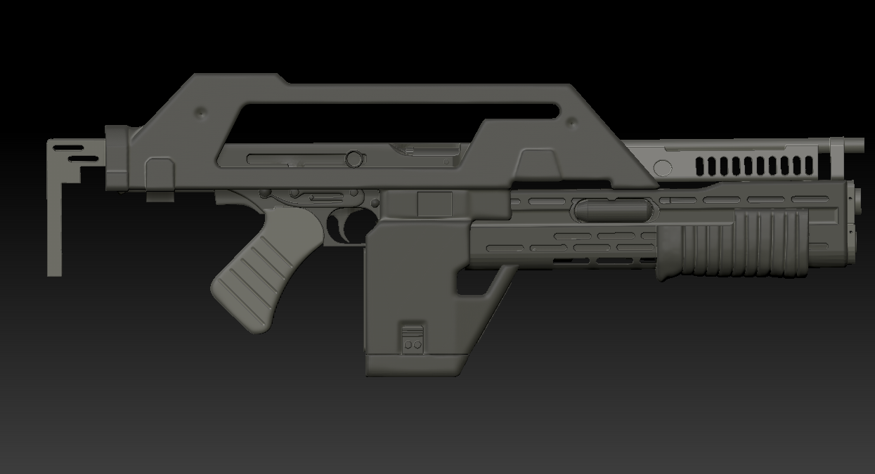 Download OBJ file Aliens Pulse Rifle • 3D printing design ・ Cults
