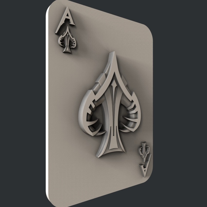 Download STL file 3d models ace of spades • 3D printable template ・ Cults