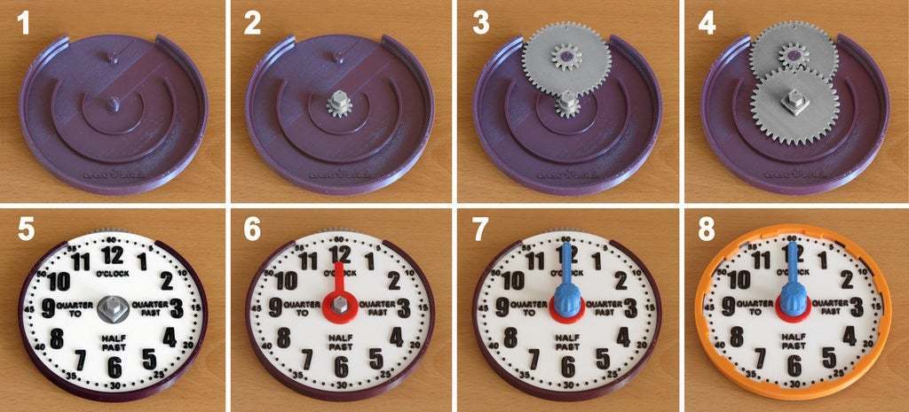 Free STL file Geared Learning Clock 🕰️・3D print design to download・Cults