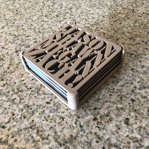 Download free STL file Customizable Coasters with Holder • 3D printable ...